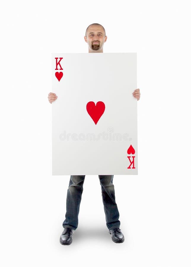 Businessman with Large Playing Card Stock Image - Image of board, king ...