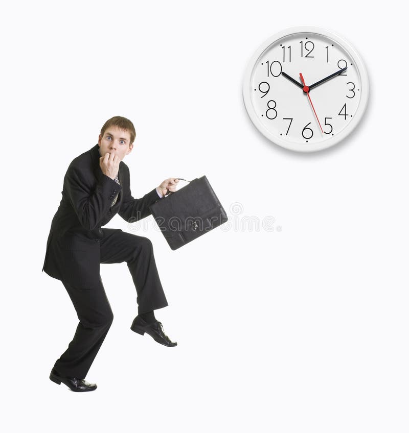 Businessman late to work stock photo. Image of hour, mobile - 8049682