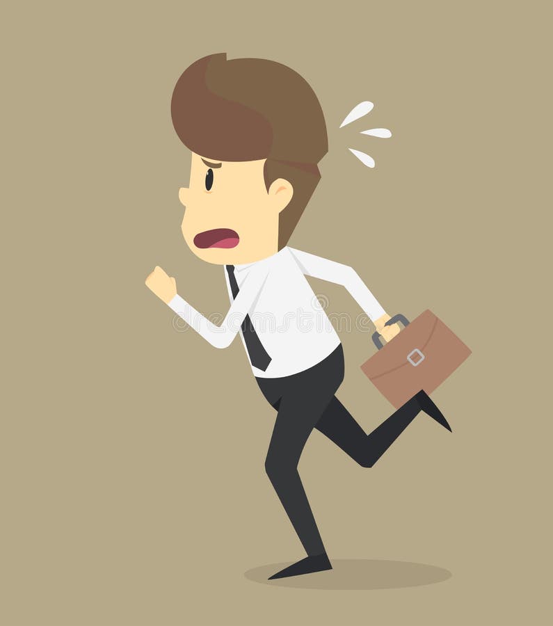 Businessman Late for Work. Man Hurry To Work Stock Vector ...
