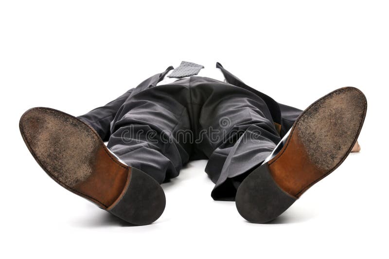 Businessman Laying Down on White Background Stock Image - Image of ...