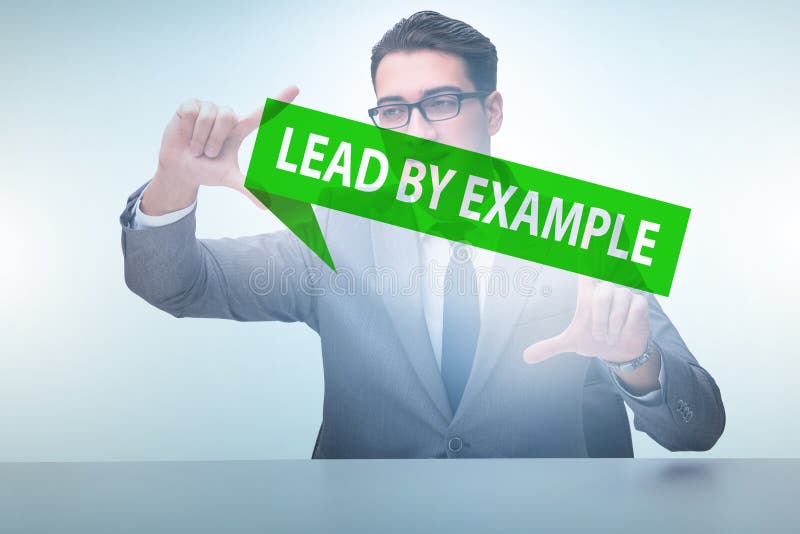 Businessman in Lead by Example Concept Stock Photo - Image of ...
