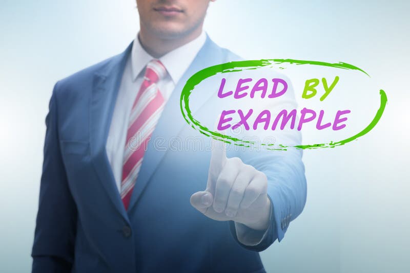 Businessman in Lead by Example Concept Stock Image - Image of inspire ...