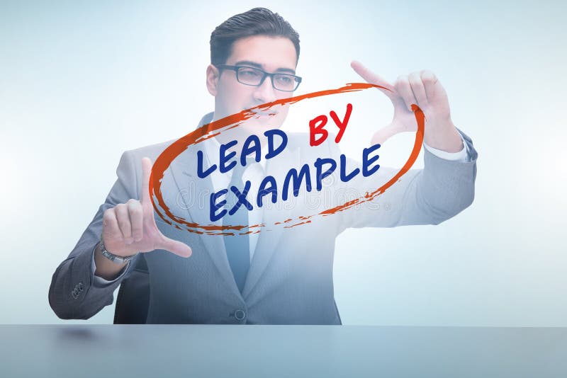 Businessman in Lead by Example Concept Stock Image - Image of coaching ...
