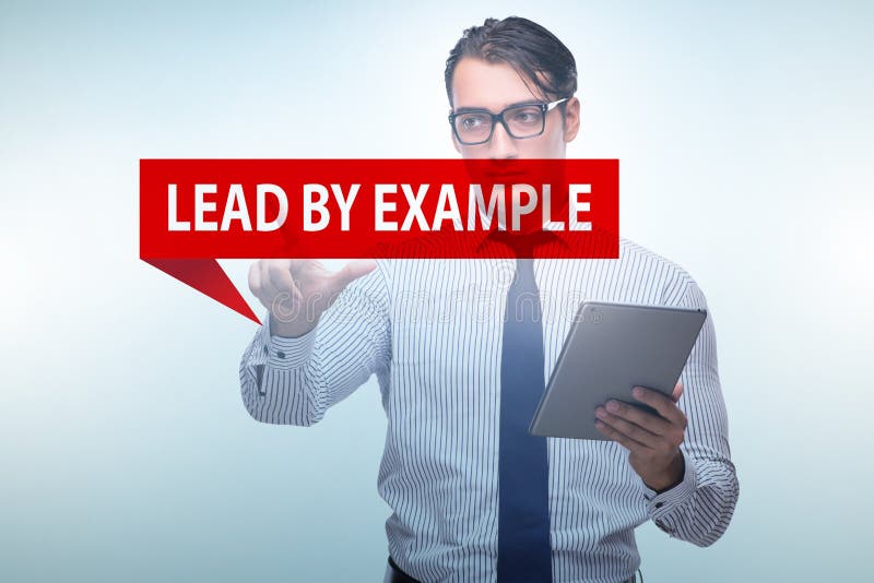 Businessman in Lead by Example Concept Stock Photo - Image of inspire ...