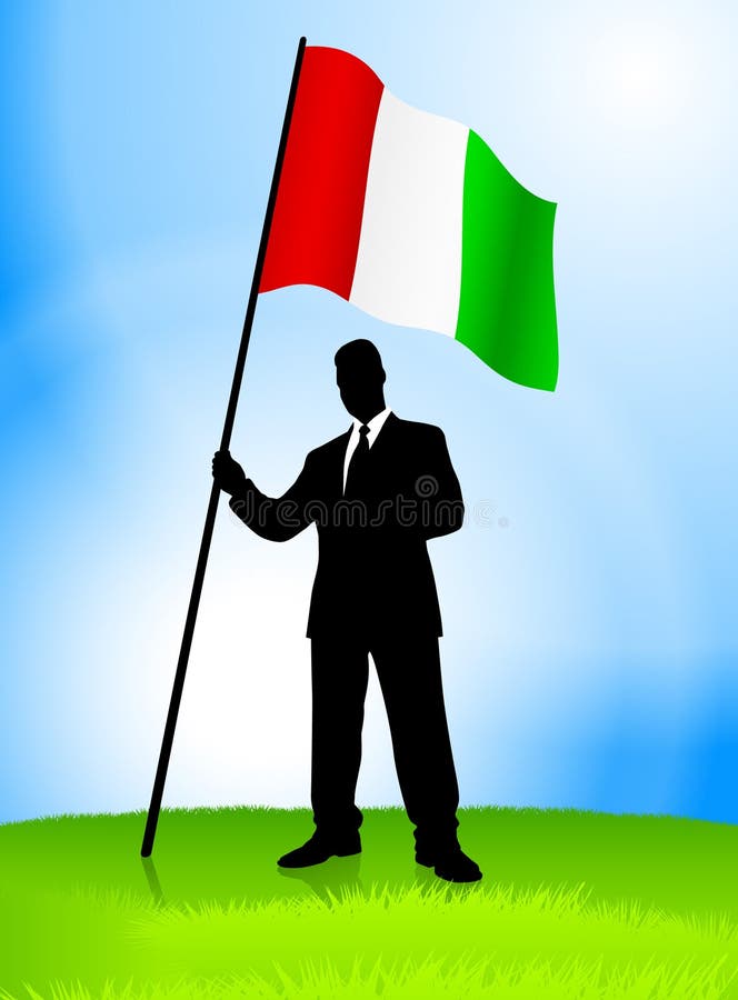 Businessman Leader Holding Italy Flag Stock Illustration - Illustration ...