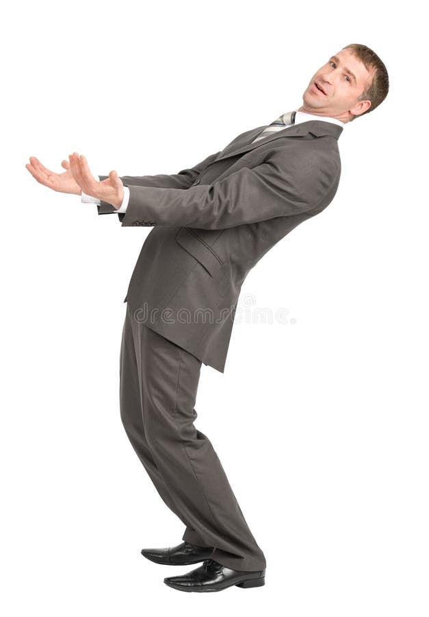 Old Businessman Leaned Back in His Office Chair, he Smile and ...