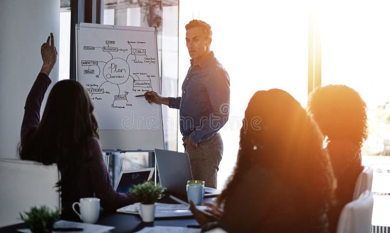 Businessman, Learning or Whiteboard Presentation for Question, Project ...