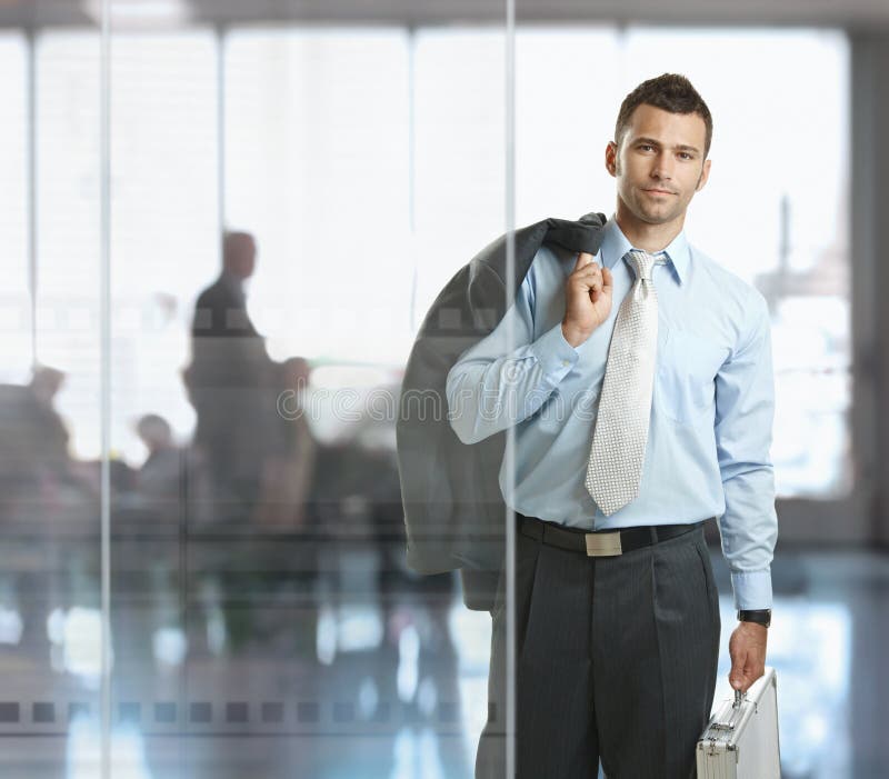 Businessman leaving office stock image. Image of inside - 13096305