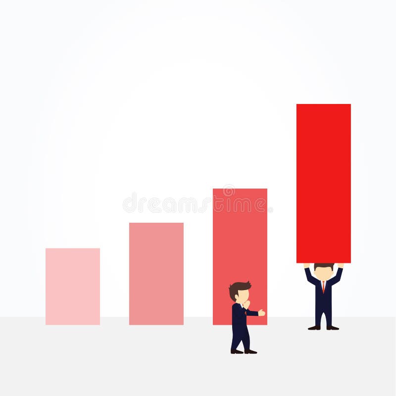 Businessman Lift Up the Chart. Performance Concept Stock Vector ...