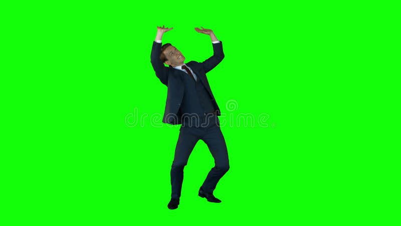 Businessman Lifting Something on Green Screen Stock Footage - Video of ...