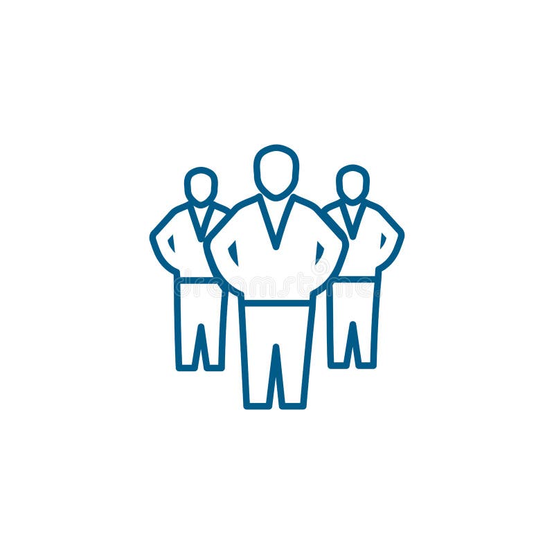 Businessman Line Blue Icon on White Background. Blue Flat Style Vector ...