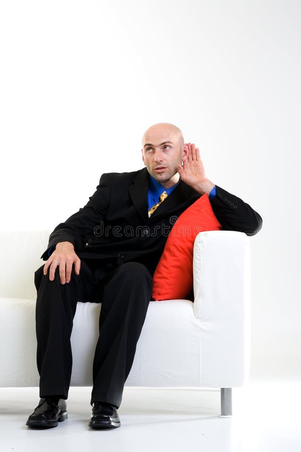 Businessman listening stock photo. Image of businessperson - 2984938