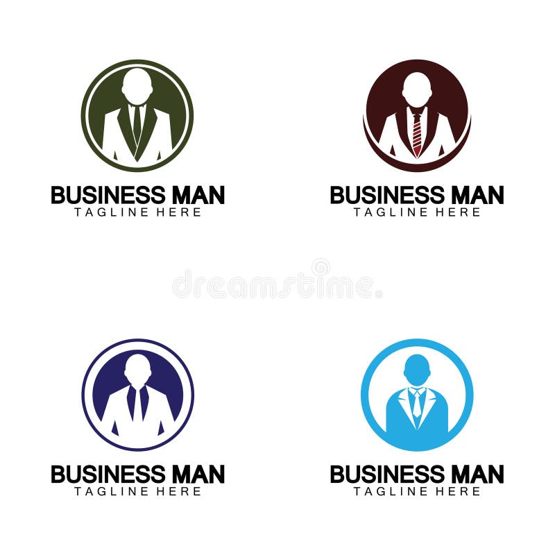 Businessman Logo Design Vector Icon Illustration Stock Vector ...