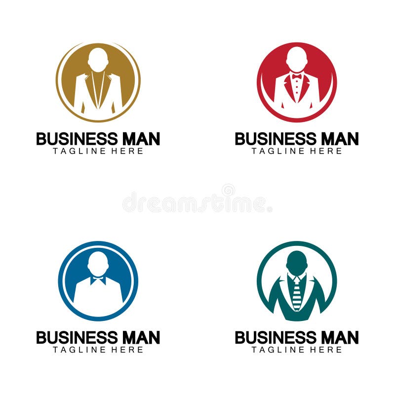 Businessman Logo Design Vector Icon Illustration Stock Illustration ...
