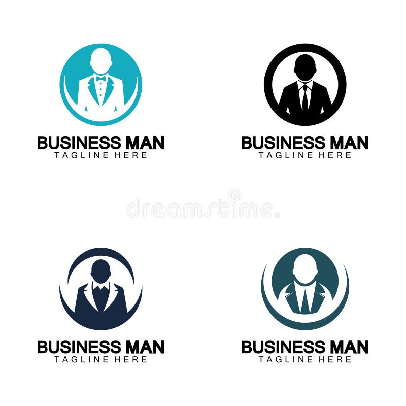 Businessman Logo Design Vector Icon Illustration Stock Vector ...