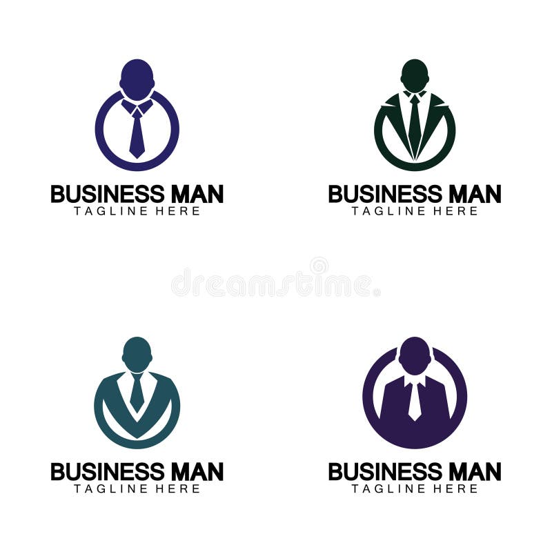 Businessman Logo Design Vector Icon Illustration Stock Vector ...