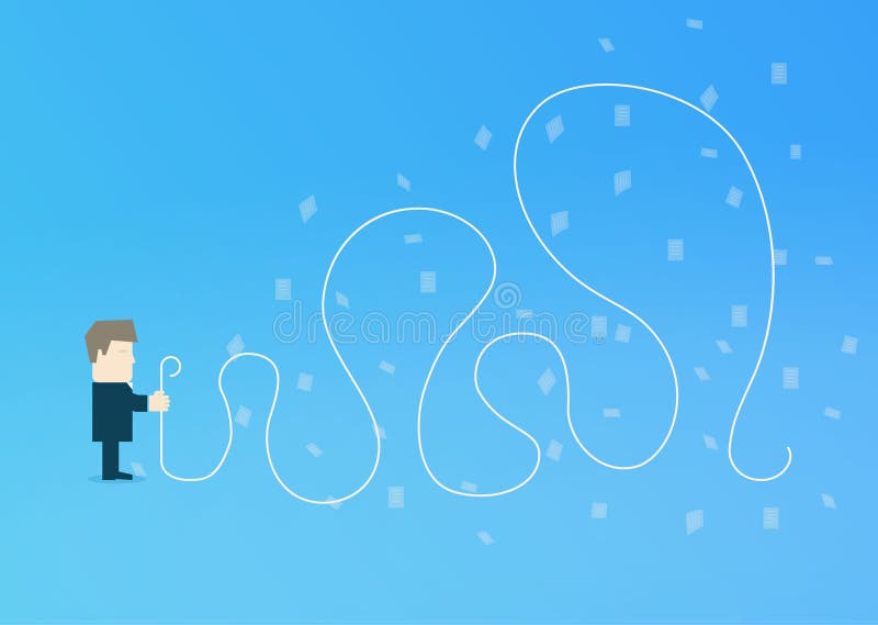 Businessman with a Long List Stock Vector - Illustration of person ...