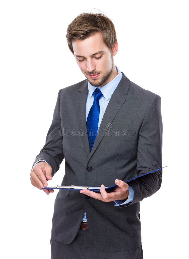 Businessman Look at Laptop Computer Stock Image - Image of computer ...