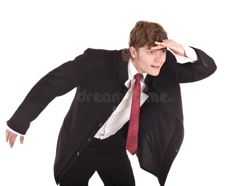 Businessman Look Forward in Future. Stock Photo - Image of happy, white ...