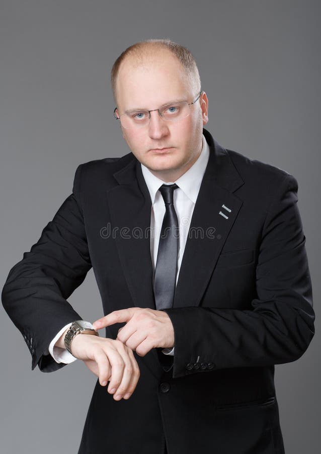 Businessman look his watch stock image. Image of appointment - 35702827