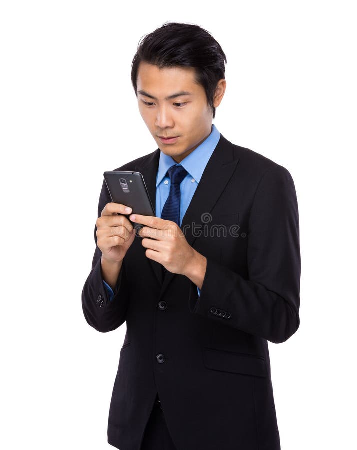 Businessman Look at Digital Tablet Stock Photo - Image of electronic ...