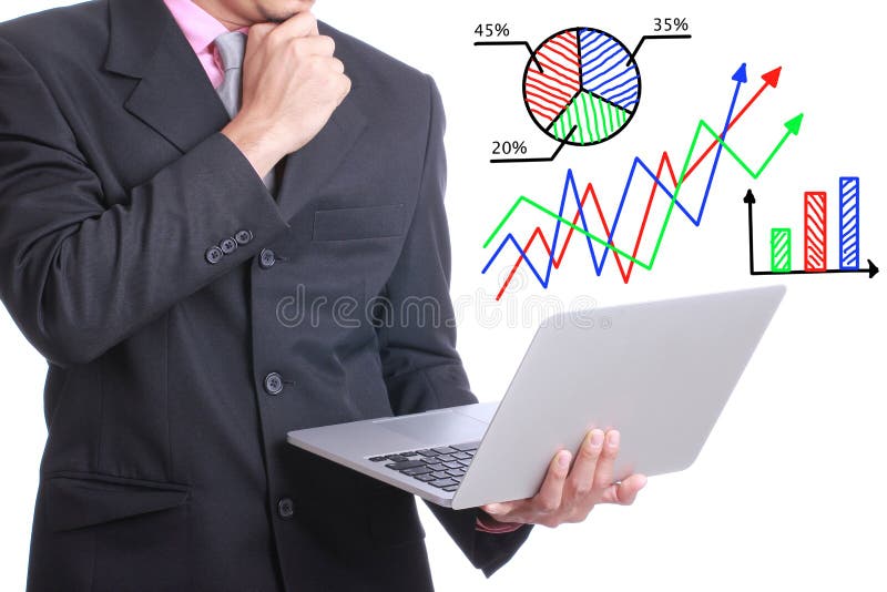 Businessman Look and Think His Business Stock Photo - Image of growth ...