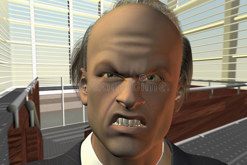 Businessman Looking Angry into Camera Stock Illustration - Illustration ...
