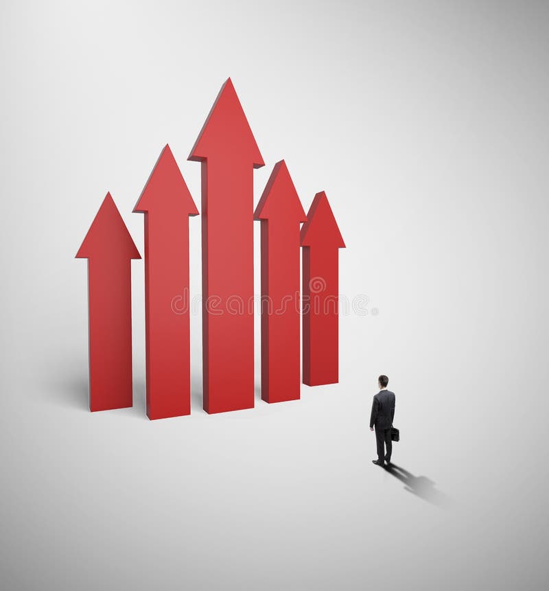 Businessman Looking at Arrows Stock Image - Image of diagram, caucasian ...