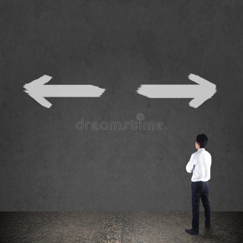 Businessman Looking at Arrows Stock Image - Image of looking, guidance ...