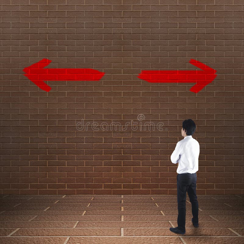 Businessman Looking at Arrows Stock Photo - Image of growth, concept ...