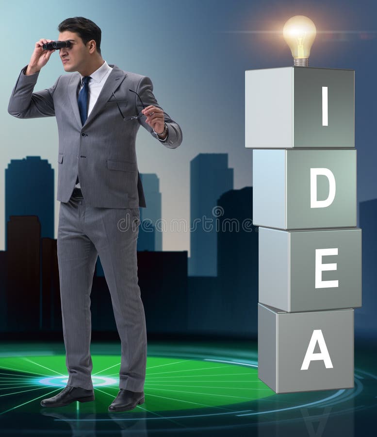 Businessman Looking for Bright Ideas Stock Photo - Image of looking ...