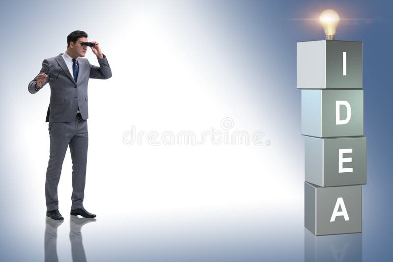 The Businessman Looking for Bright Ideas Stock Photo - Image of ...