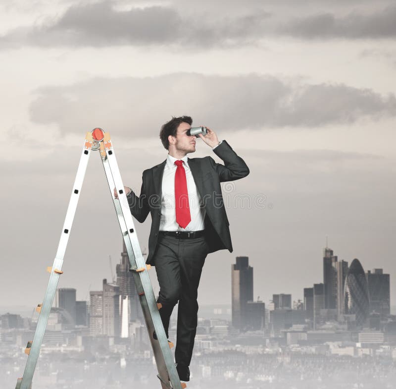 Businessman Looking for Business Stock Photo - Image of horizon ...