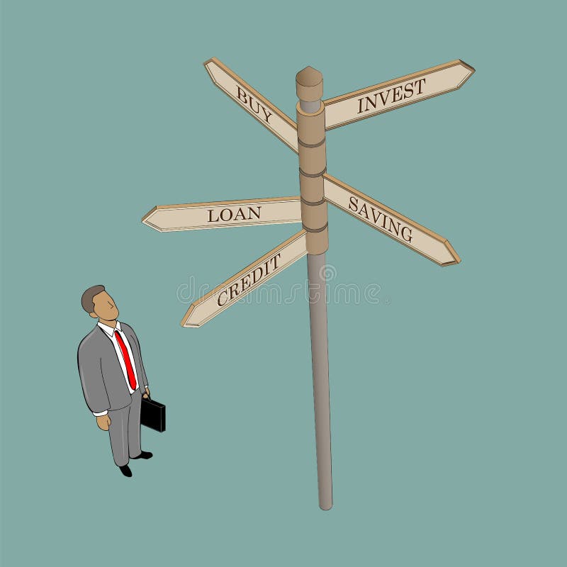 Looking For Right Direction Stock Illustration - Illustration of ...