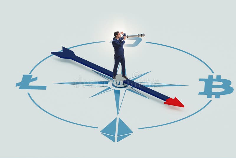Businessman Looking for Directions in Cryptocurrencies Editorial Image ...