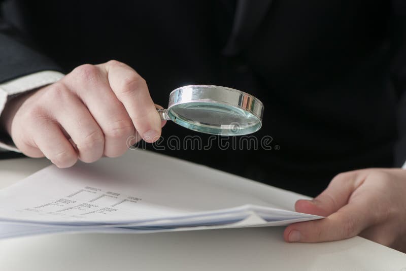 Businessman Looking Documents Stock Photo - Image of circle, legal ...