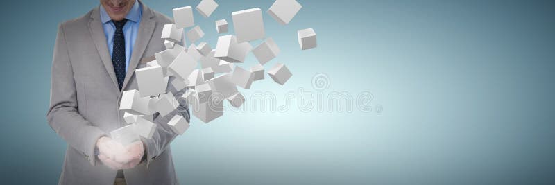 Composite Image of Businessman Looking Down at Object Stock Photo ...