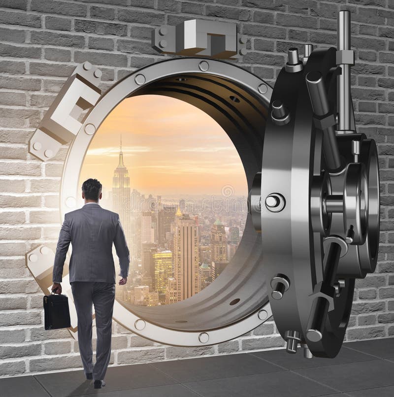 Businessman Looking for Freedom at the Exit Stock Image - Image of ...