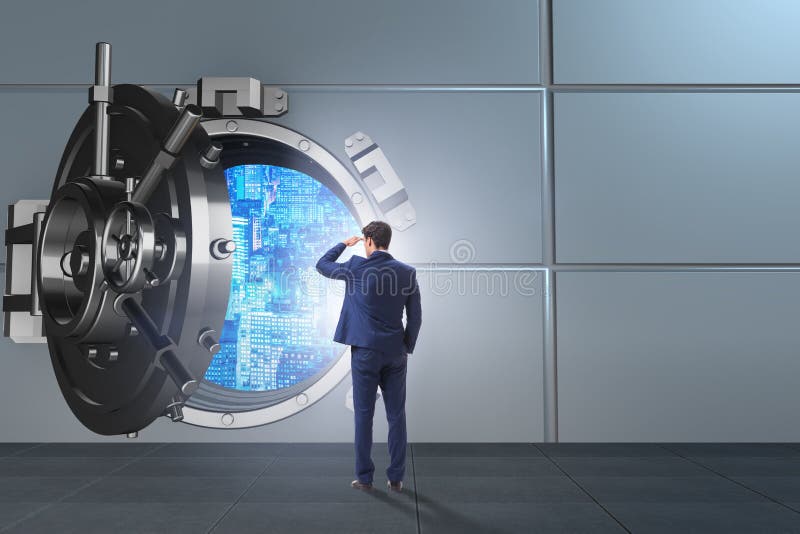 The Businessman Looking Into Future With Optimism Stock Photo - Image ...