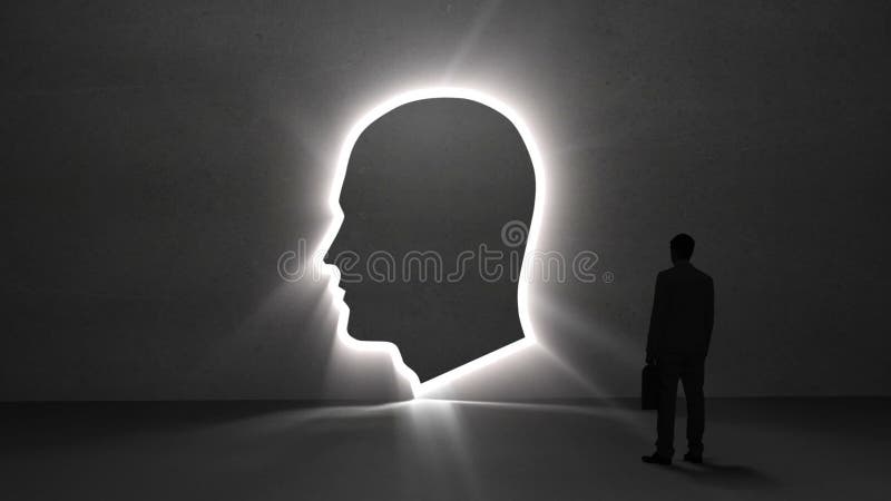 Side Profile of a Futuristic Digital Human-Head Integration with ...