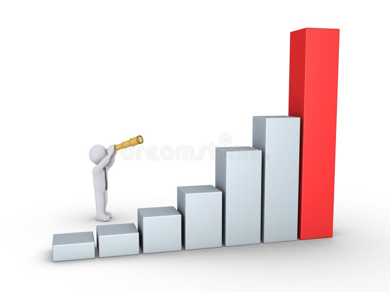 Businessman Looking at Good Results Graph Stock Illustration ...