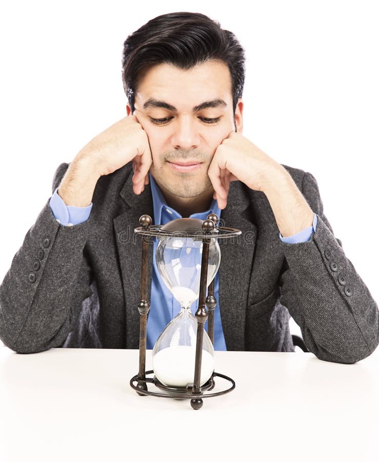 Business Man with Clock stock photo. Image of late, face - 26483058