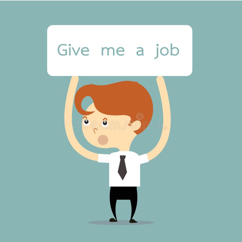 Businessman Looking for a Job Stock Illustration - Illustration of ...