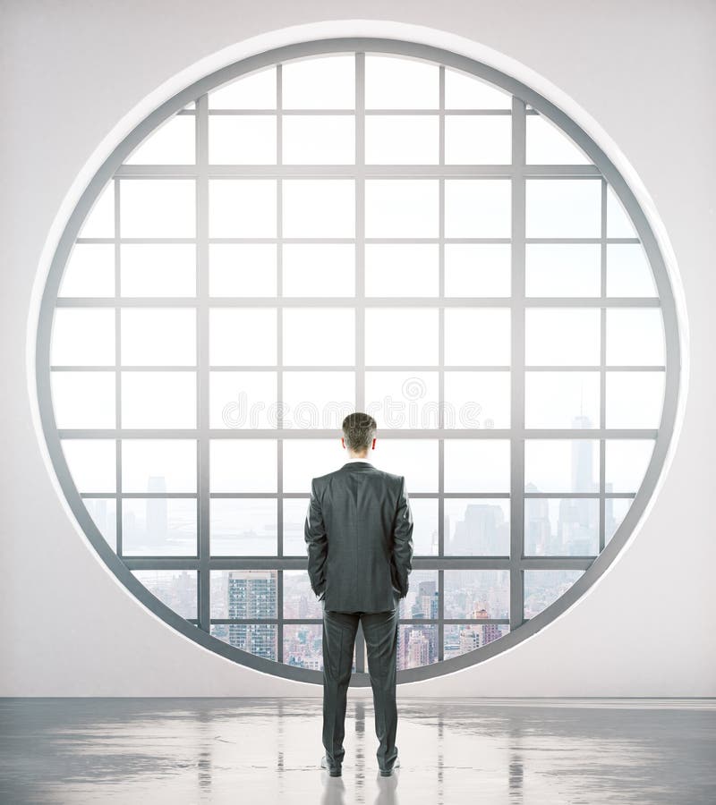 Businessman Looking Out Window Stock Illustrations – 322 Businessman ...