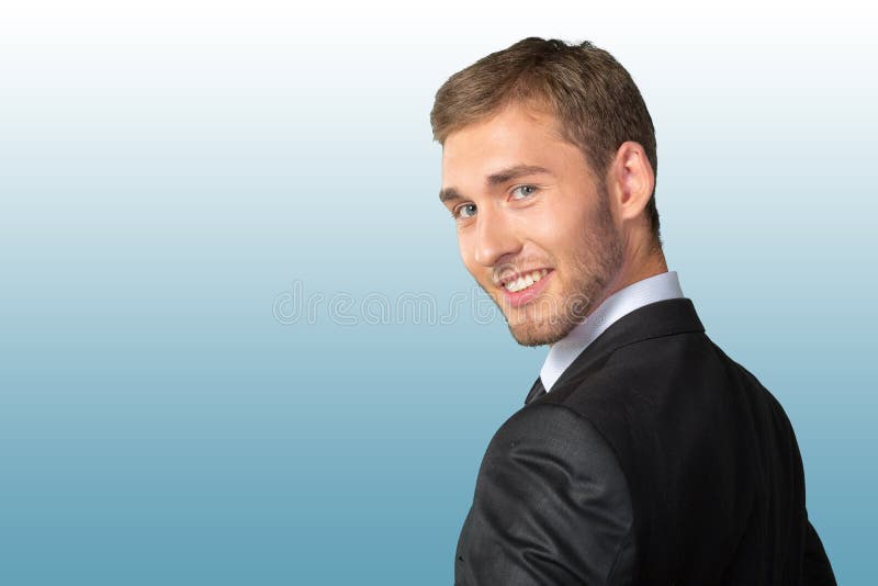Businessman Looking Over His Shoulder Stock Image - Image of business ...