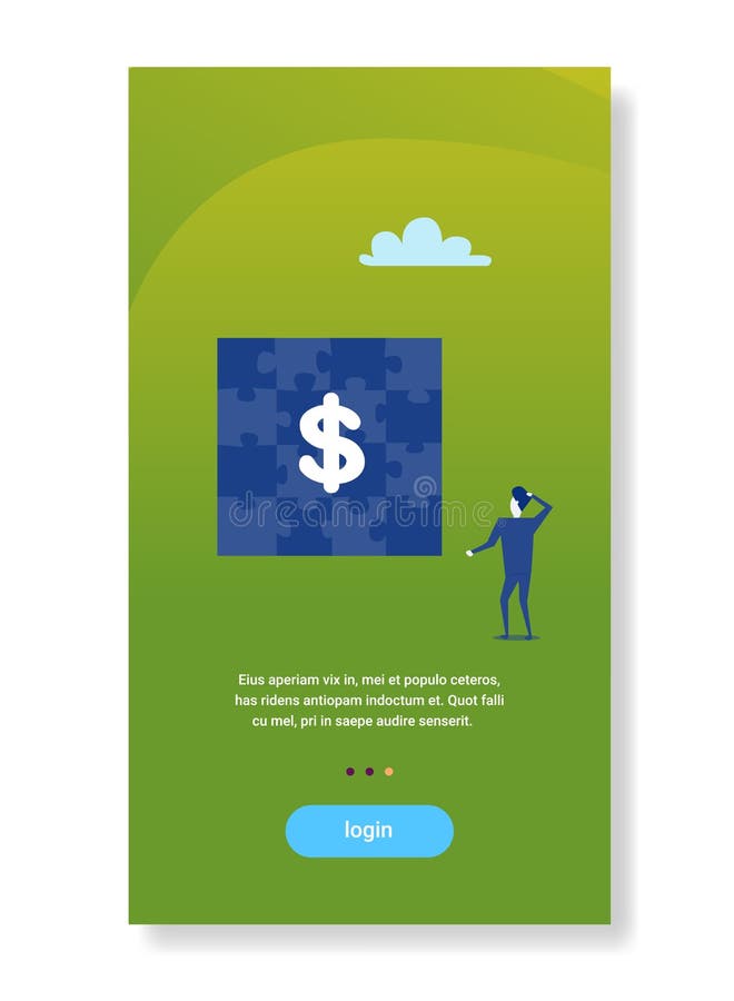 Businessman Looking Puzzle Jigsaw Dollar Sign Financial Problem ...