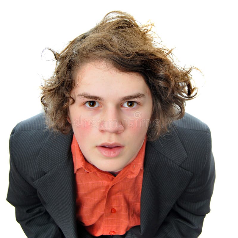 Man looking up into space stock photo. Image of funny - 12345884