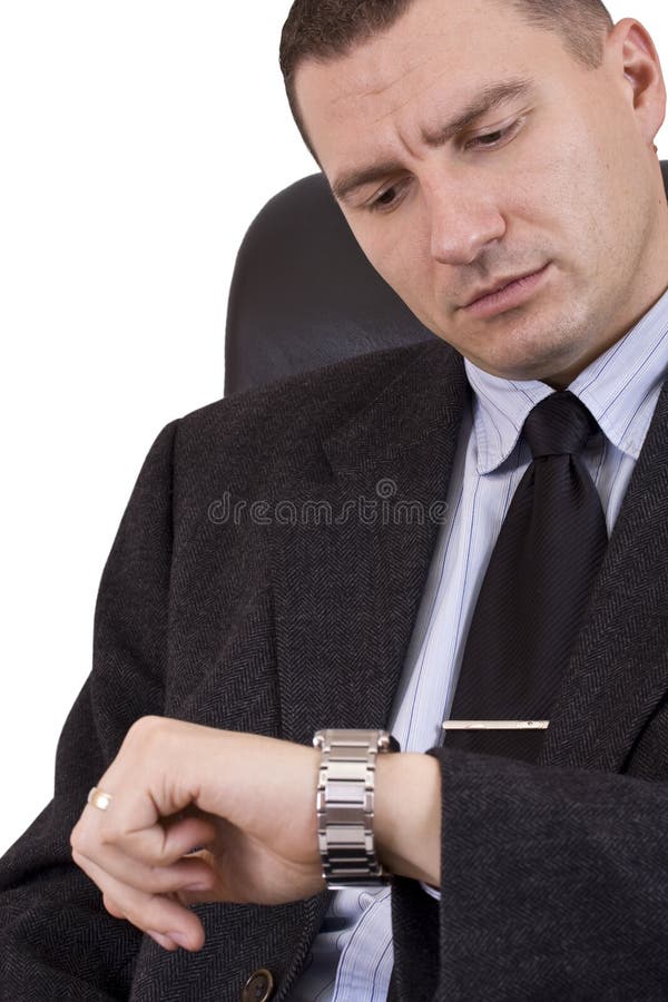 Businessman looking watch stock photo. Image of business - 12257782