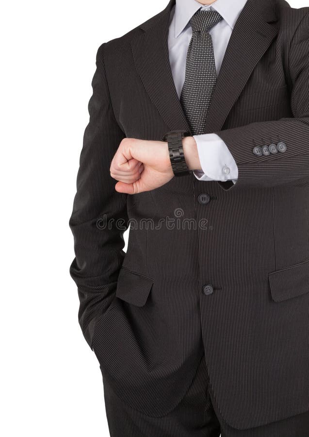 Looking and Pointing at His Watch Stock Image - Image of pointing ...