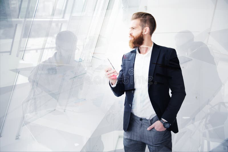 Businessman Looks Far for the Future. Concept of Innovation and Startup ...